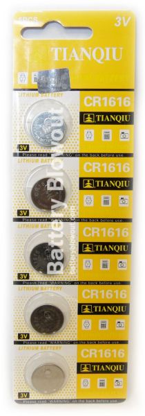 CR1616 Battery 3V Lithium Coin Cell Free Shipping 5 Pack for $2.50 USA CR1616 Battery 3V Lithium Coin Cell Free Shipping 5 Pack for $2.50 USA